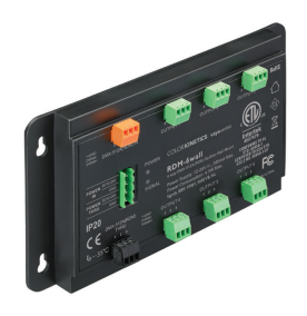 Din Rail / Wall Mount 6 Way Hard Wired DMX/RDM Splitter — KEL - PLS